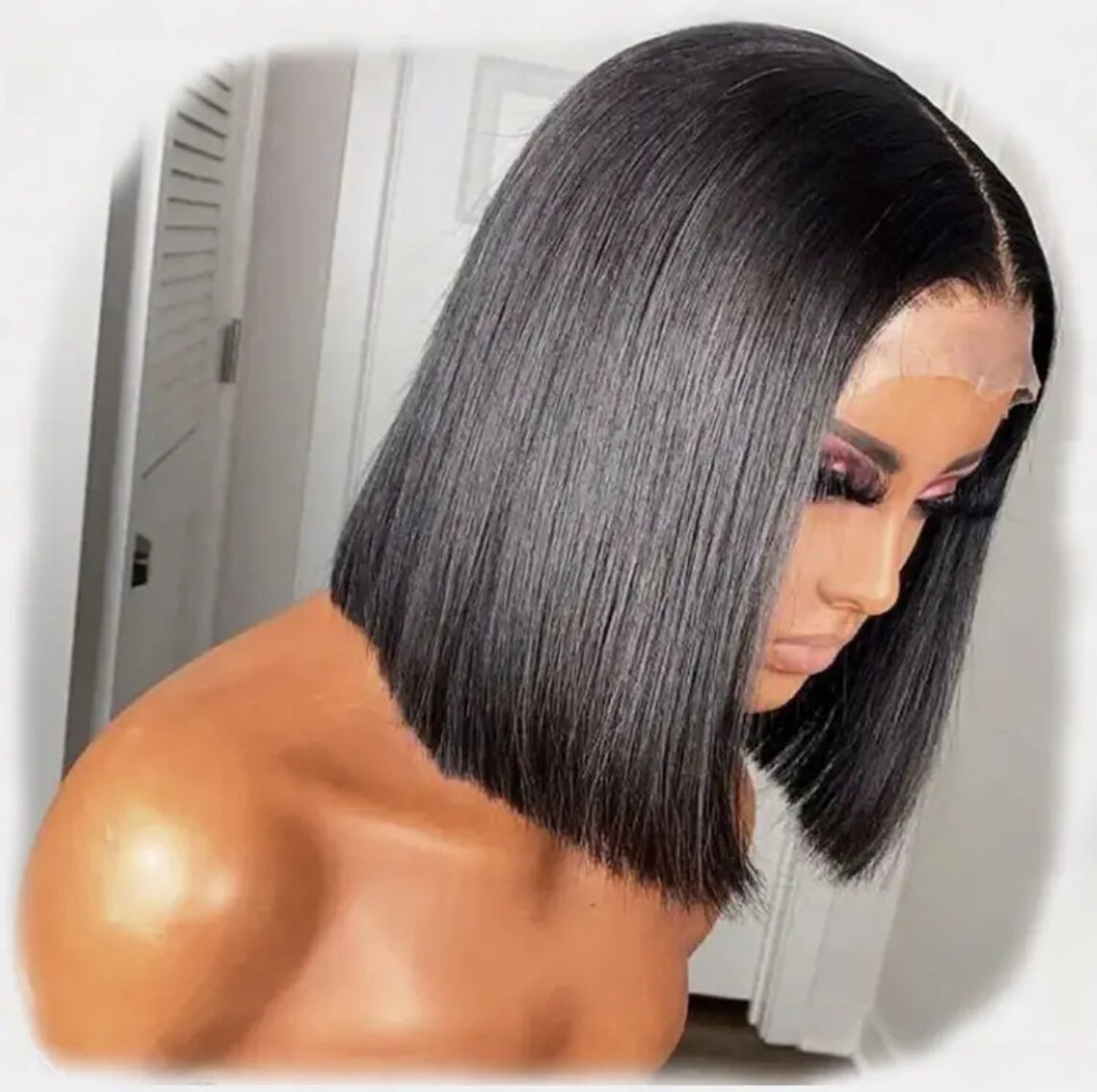 Short Bob Human Hair Lace Front Wig 8 Inches - Etsy