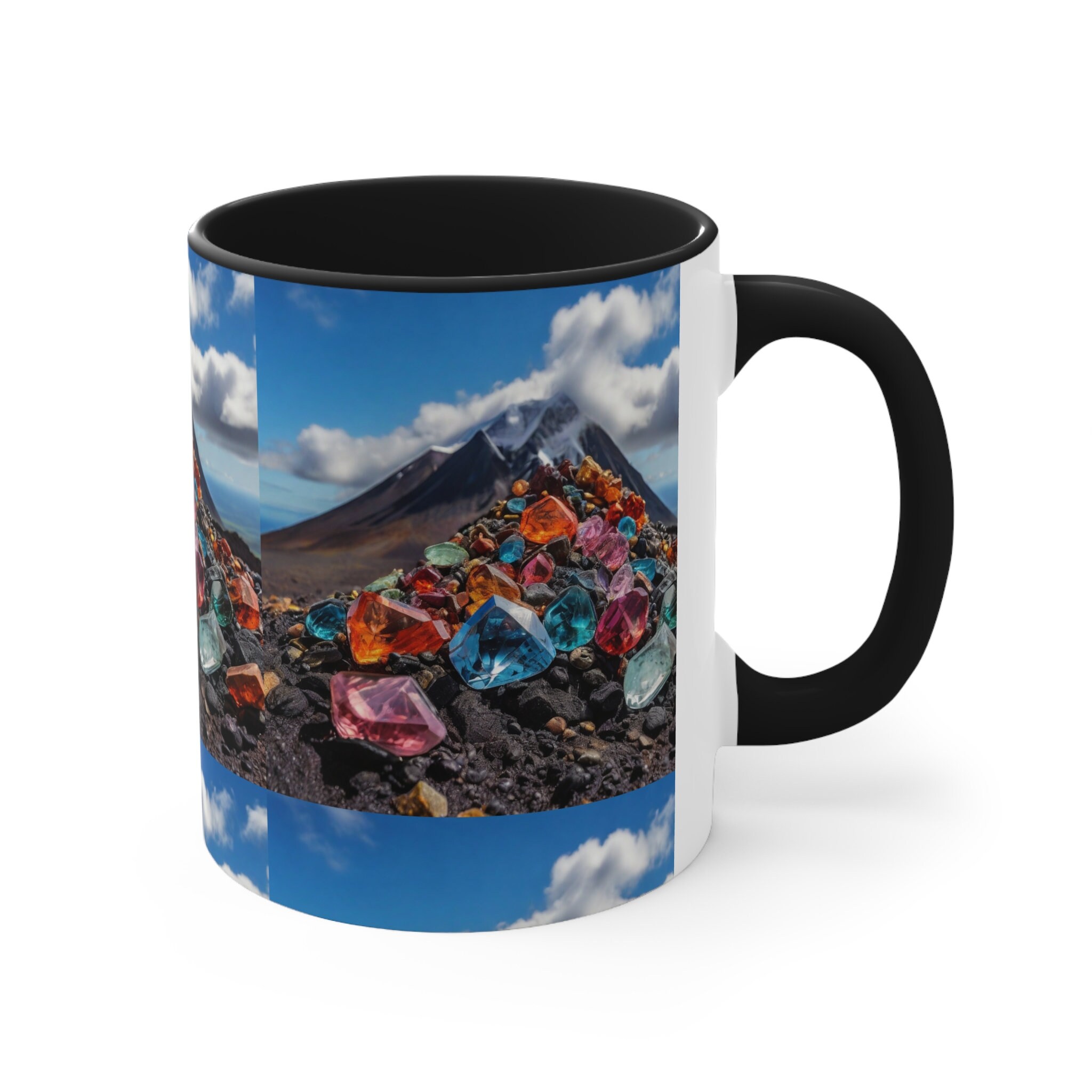 Volcanic Mountain Gemstone Mug: Unique Design With Gemstones Gift for ...