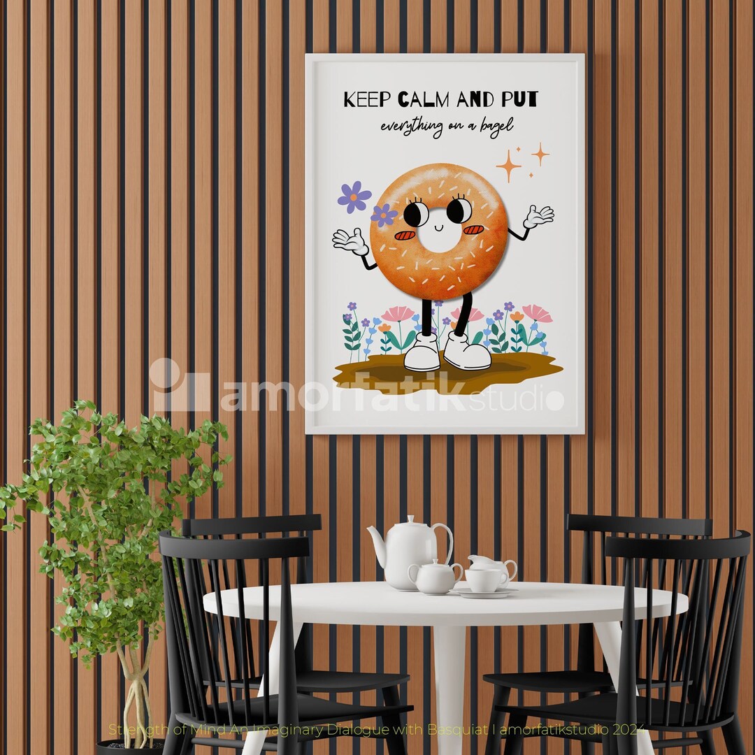Cute Bagels Printable Art Kitchen Wall Decor - Etsy