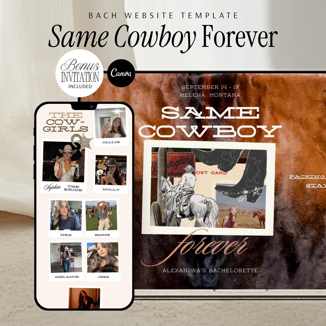 Same Cowboy Forever Bachelorette Website | Fully Customizable Western ...