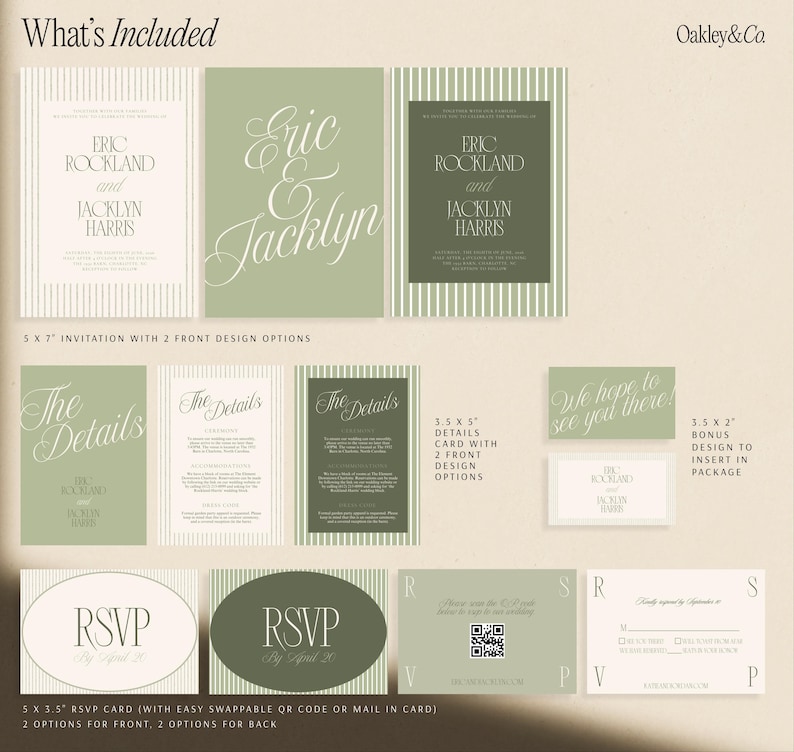 Wedding Invitation Template Bundle Editable Canva Suite Printable ...