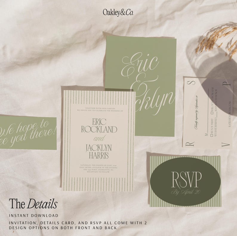 Wedding Invitation Template Bundle Editable Canva Suite Printable ...