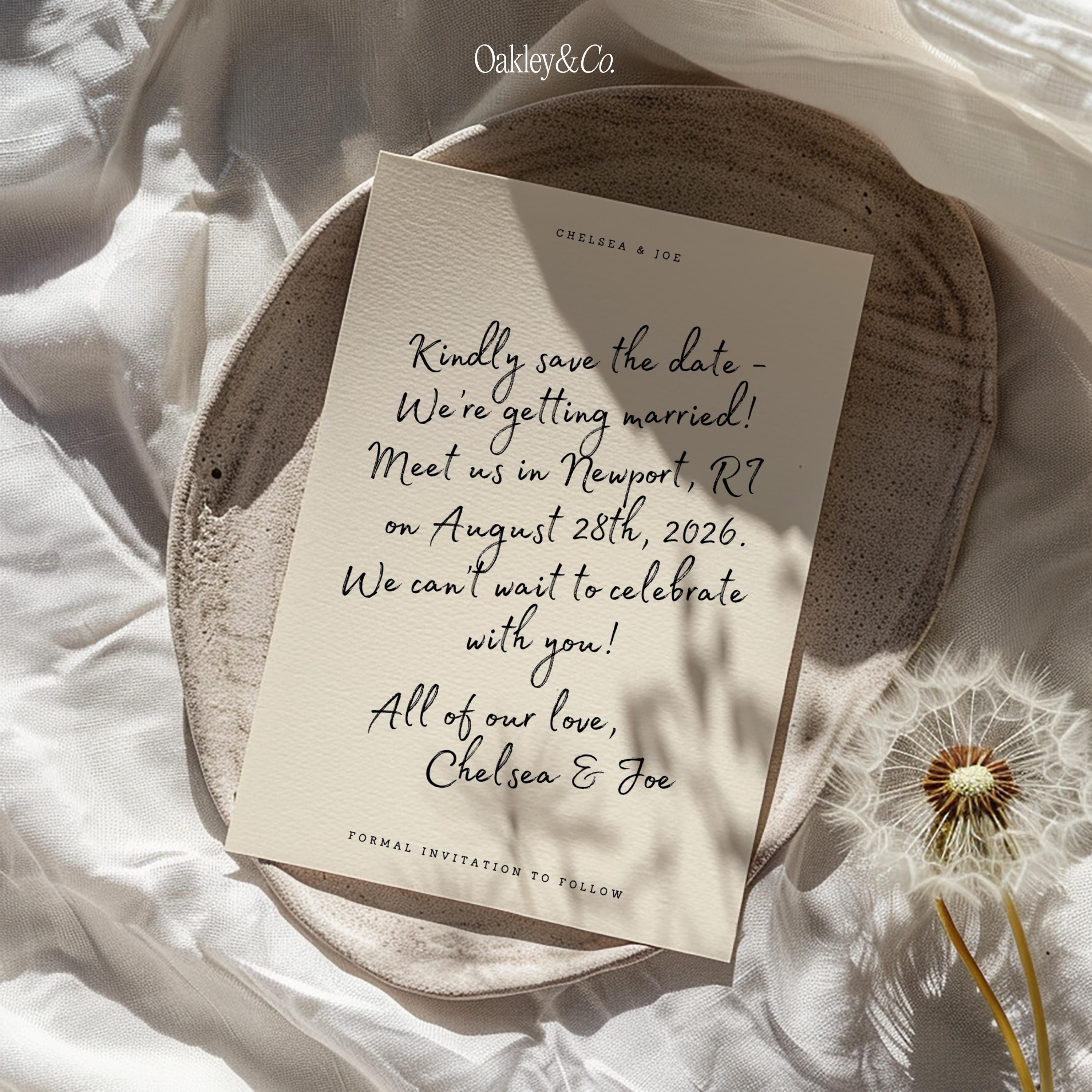 Simple Vintage Handwritten Save the Date Letter With Photo Template ...