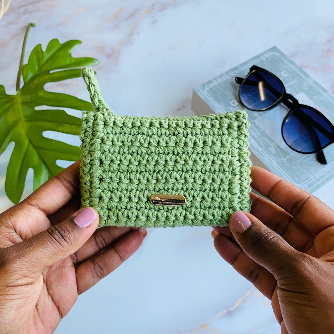 Custom Crochet Mini Wallet: Handmade Cotton Card Holder - Etsy