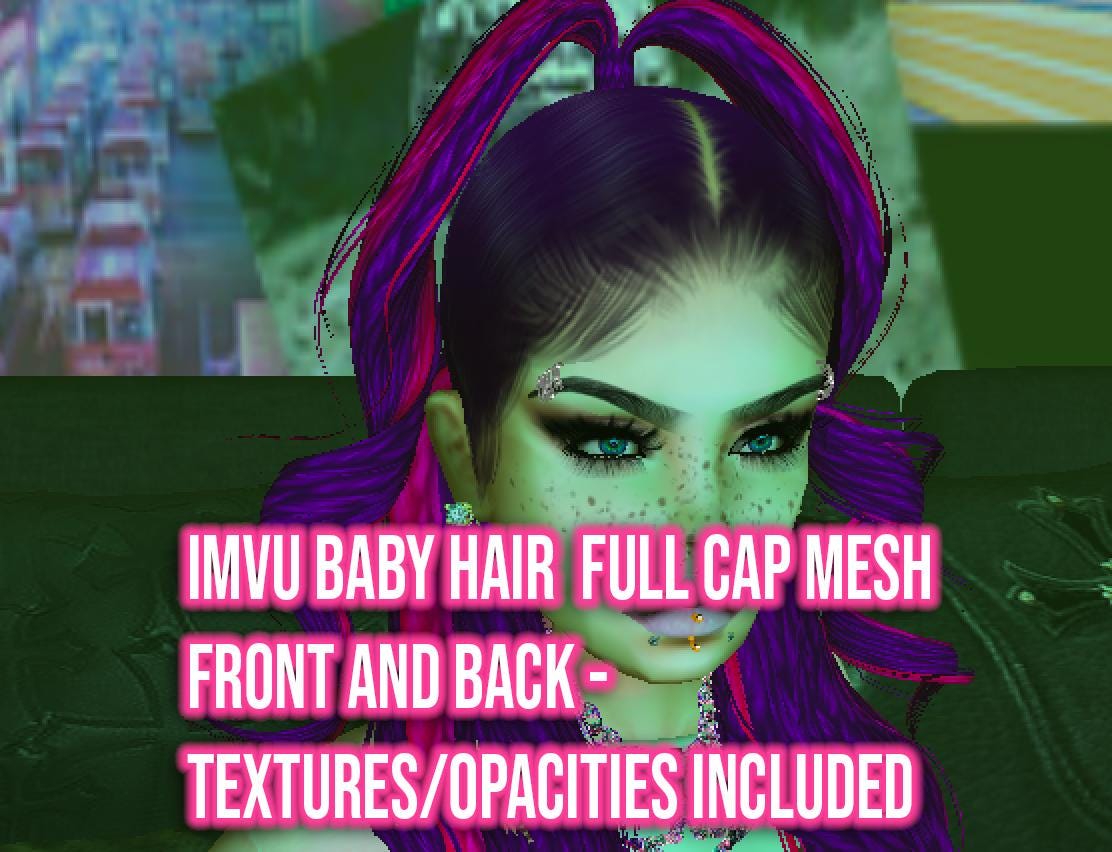 IMVU Baby Hair Mesh .XMF Mesh Full Cap Including BBH and Nape + Free ...