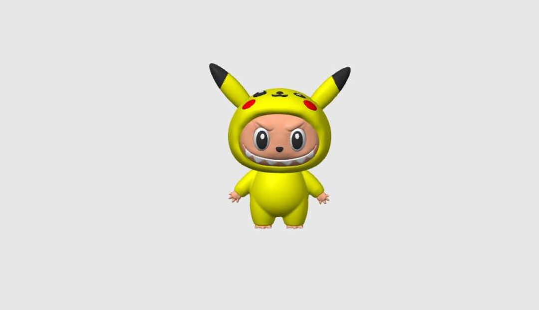 3D Printed Labubu in Pikachu Cosplay – Adorable Fusion Collectible ...