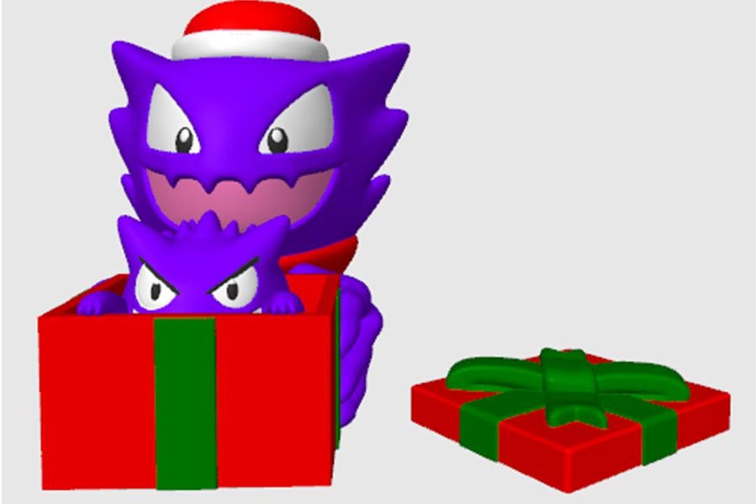 Christmas Pokemon Figure Fanart 3d Printed Gengar Present Haunter Gift ...