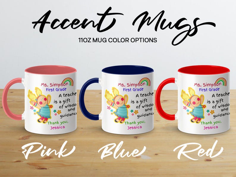 End of Year Gift Personalized Teacher Name Grade Level Ceramic Mug ...