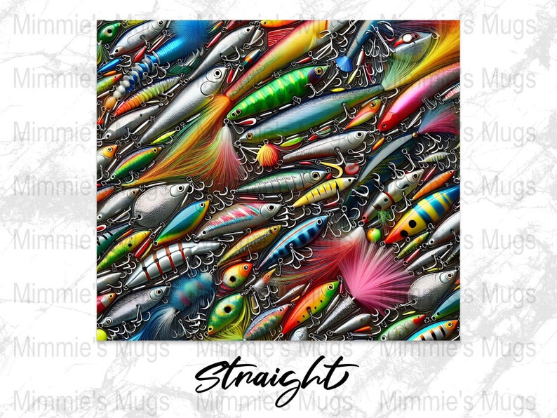 Colorful Fishing Lure Tumbler Wraps, 20 Oz Skinny Tumbler PNG, Digital ...