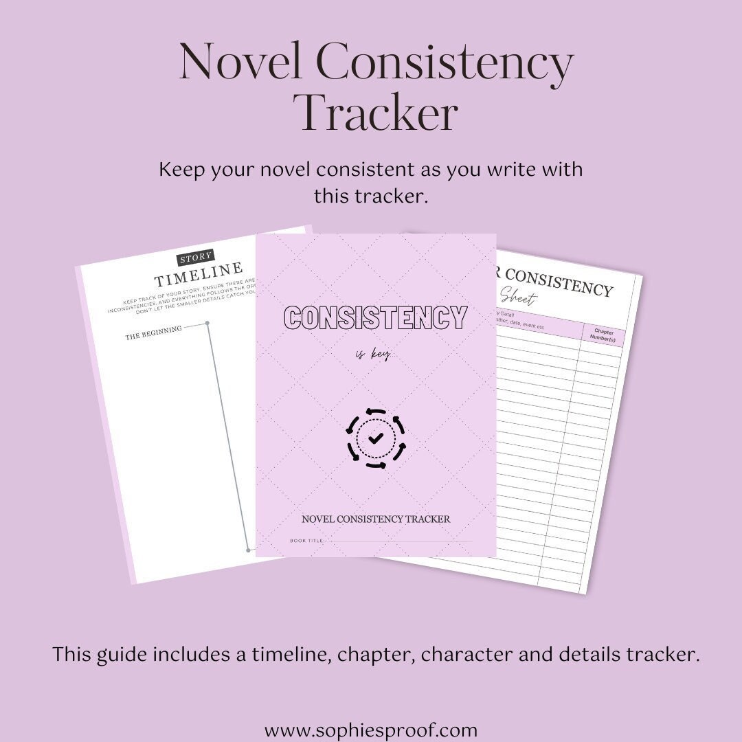 Novel Writing Consistency Tracker Printable I PDF Print I Tools for Authors I Novel Writing I ...