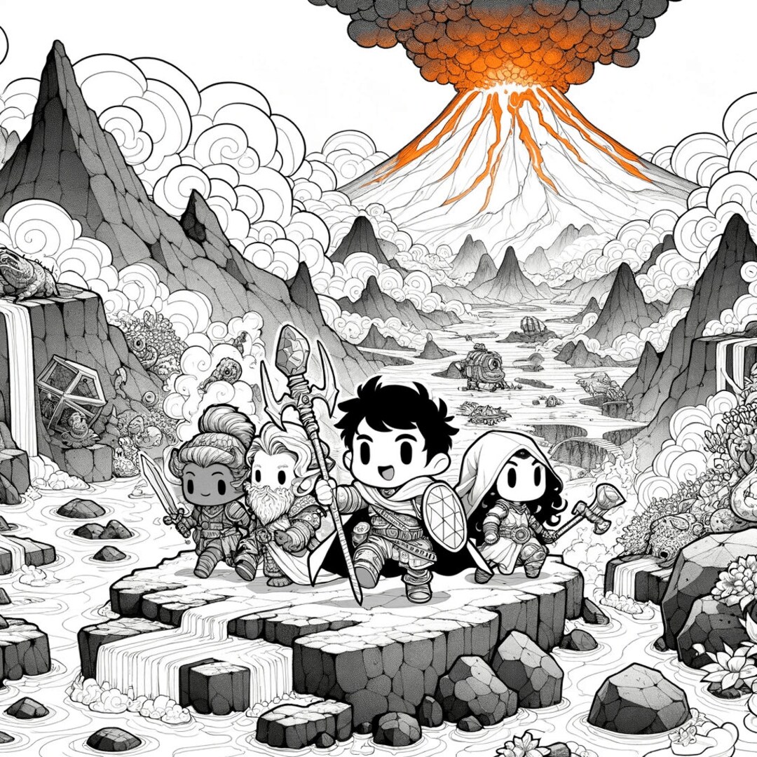 Adventuring Party Coloring Book Page - Etsy