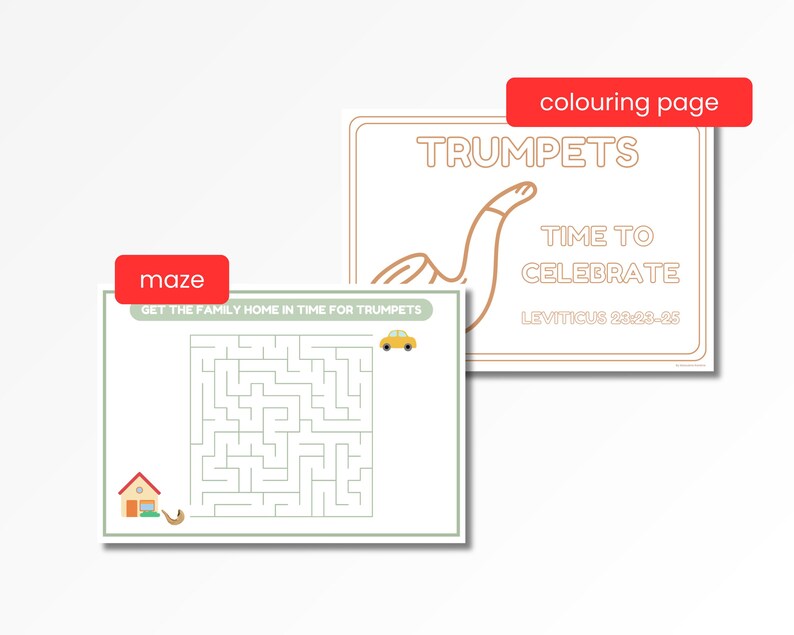 The Feast of Trumpets Activity Pack Rosh Hashanah Worksheets for Kids ...