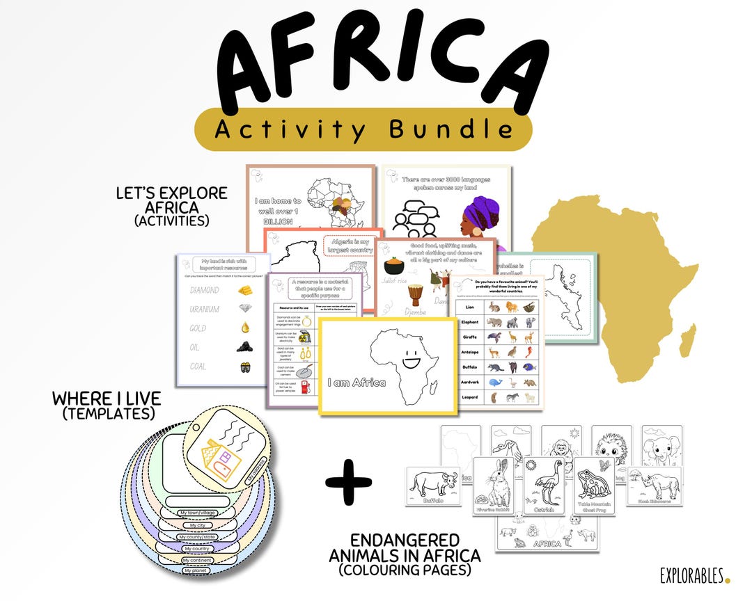 Africa Activity Bundle Worksheets About Africa Continents Endangered ...