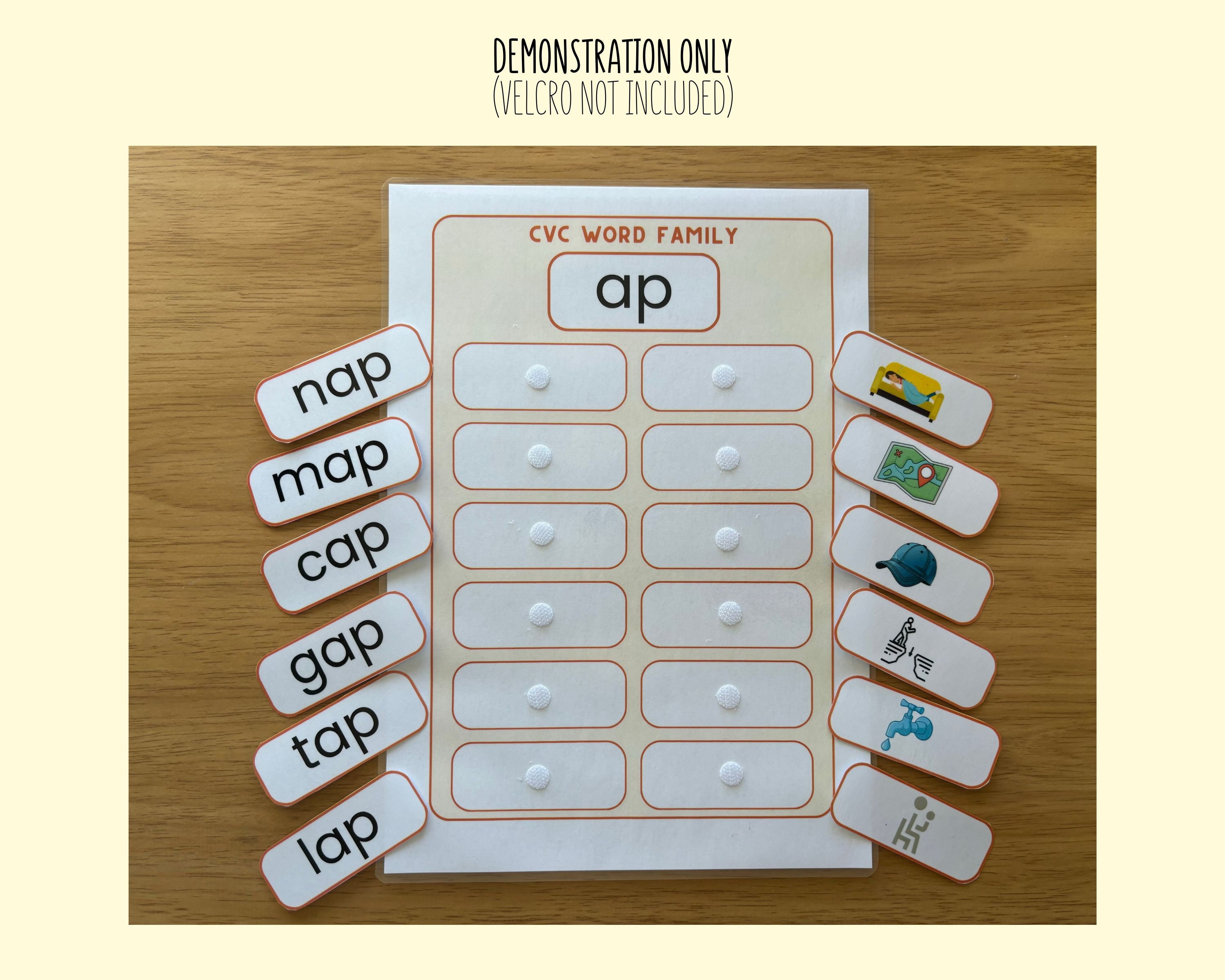 CVC Word Family Mats Learning to Read Spelling Children Word ...