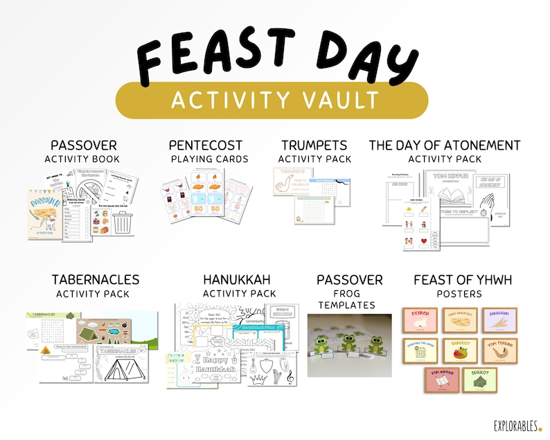 Feast Day Activity Vault Feast of YHWH Passover Feast of Unleavened ...