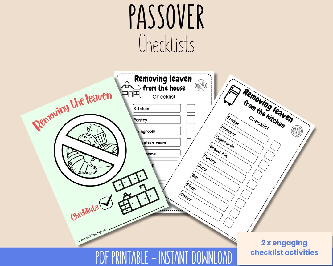 Remove the Leaven From the Kitchen and House Checklist Pesach ...