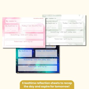 Kids Daily Reflection Bedtime Routine Chart Reflection Sheets Evening ...