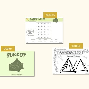 The Feast of Tabernacles Activity Pack Sukkot Worksheets for Kids ...