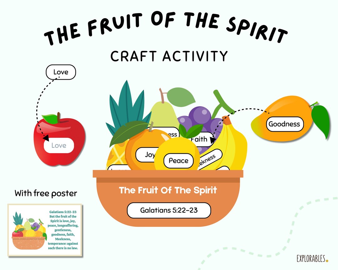 The Fruit of the Spirit Craft Activity for Kids With Free Poster ...