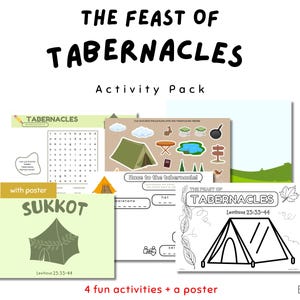 The Feast of Tabernacles Activity Pack Sukkot Worksheets for Kids ...
