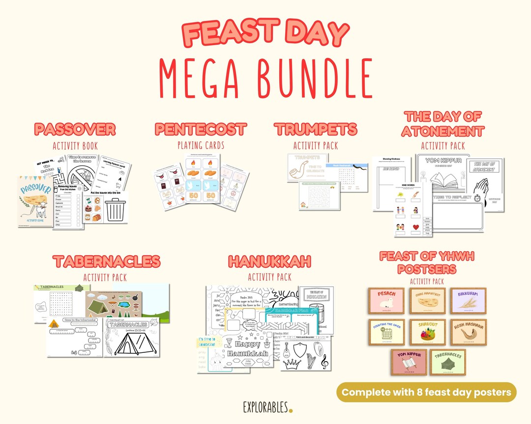 Feast Day Mega Bundle Feast of YHWH Passover Feast of Unleavened Bread ...