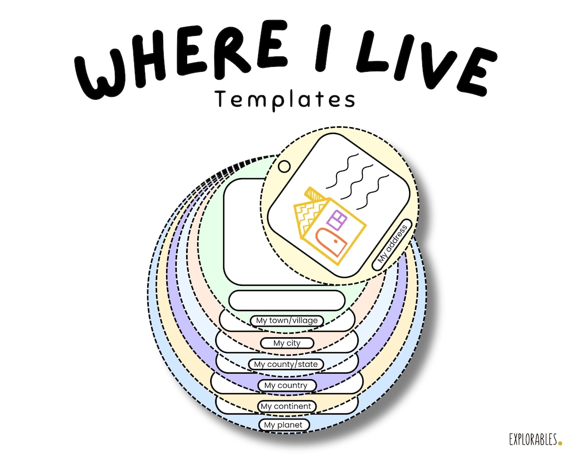 Where I Live Templates Circle Outlines Planet Continent Country State ...