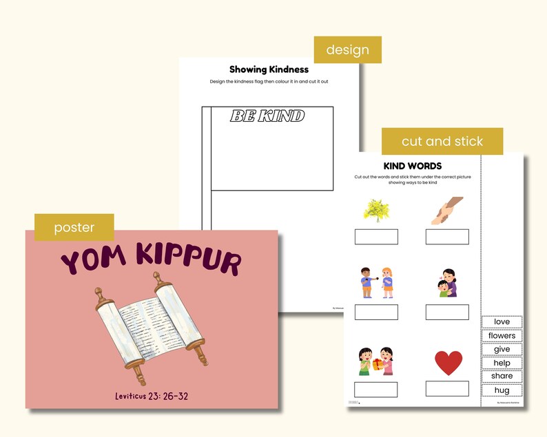 The Day of Atonement Activity Pack Yom Kippur Worksheets for Kids ...