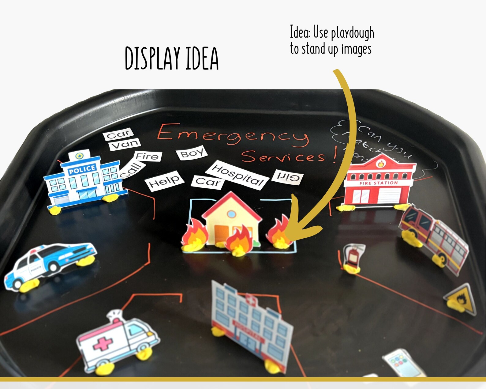 Emergency Services Tuff Tray Bundle With Fire Engine Posters ...
