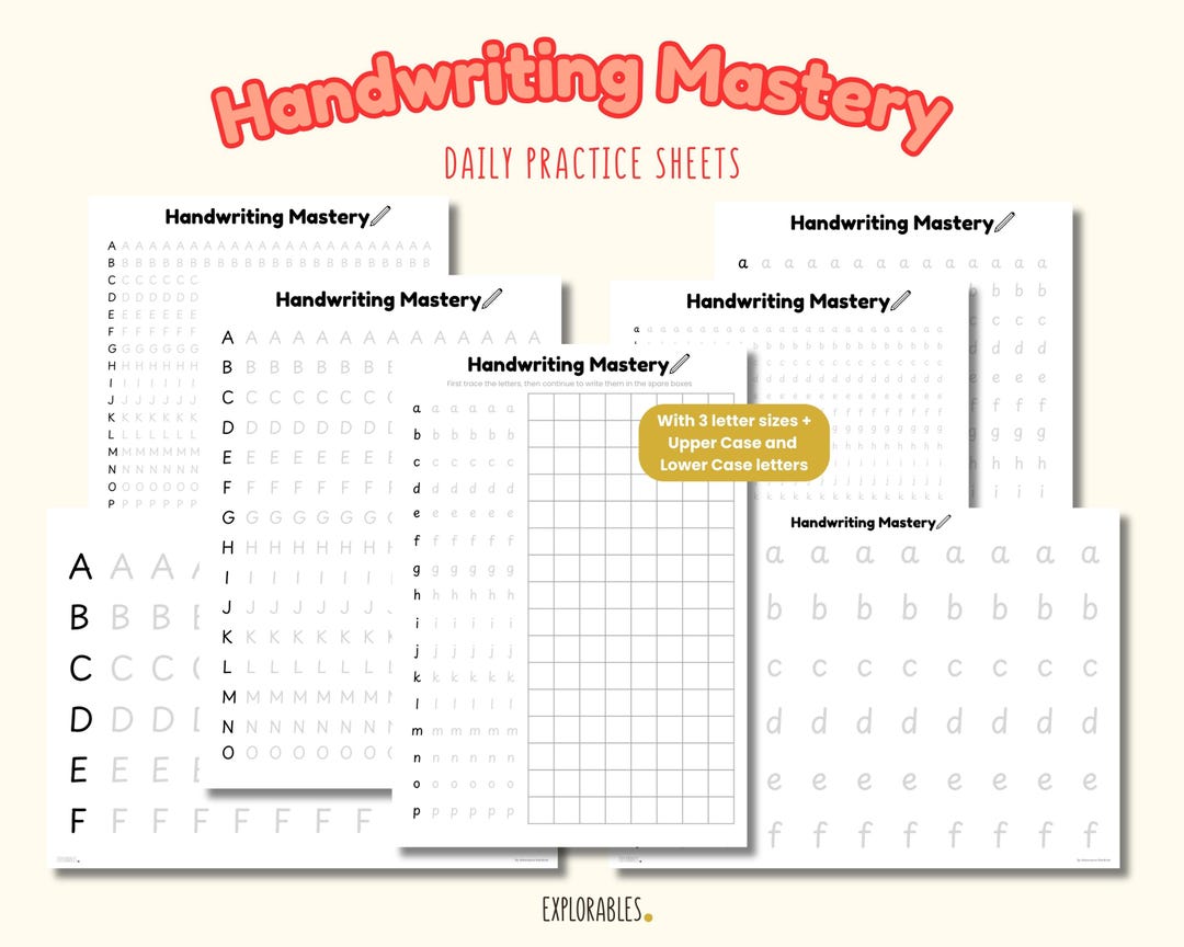 Handwriting Mastery Handwriting Practice Sheets Improve Neat ...