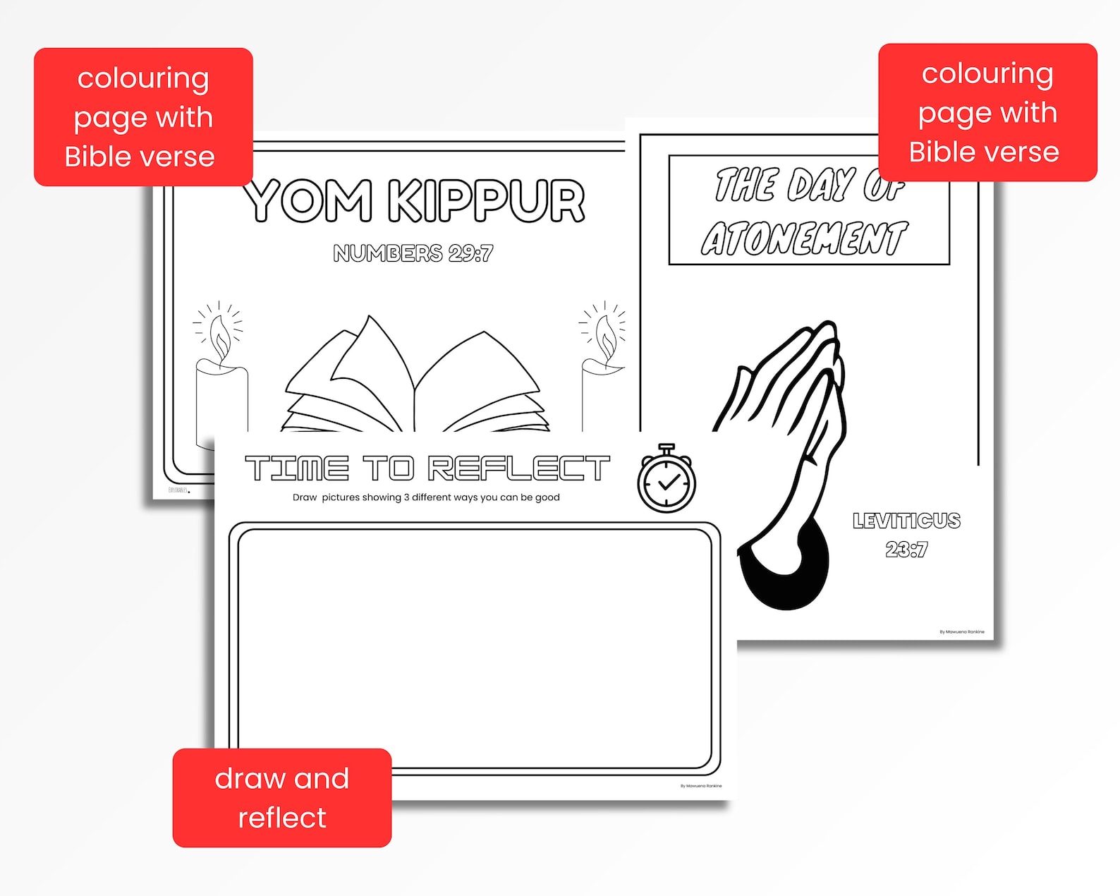 The Day of Atonement Activity Pack Yom Kippur Worksheets for Kids ...