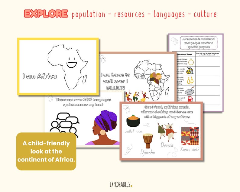 Let's Explore Africa Activity Pack Worksheets About Africa Kids ...
