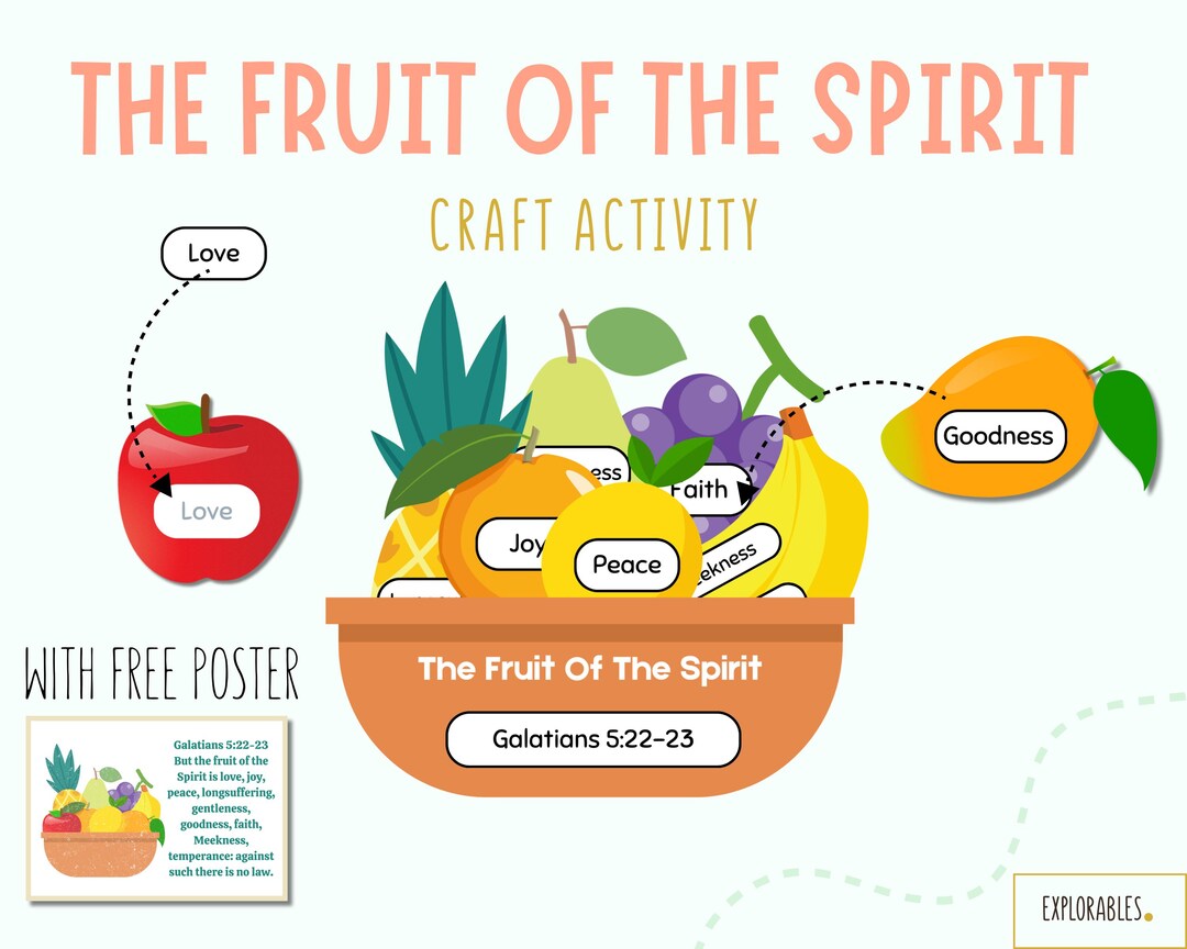 The Fruit of the Spirit Craft Activity for Kids With Free Poster ...