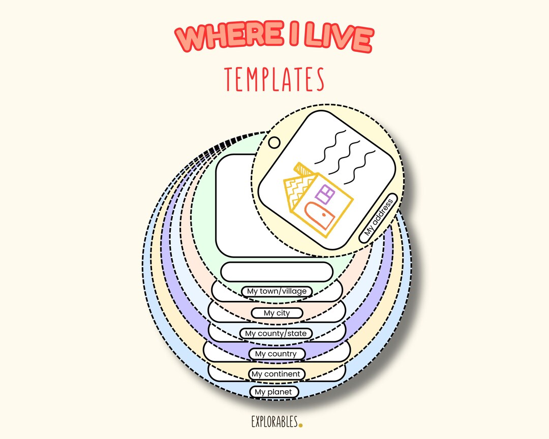 Where I Live Templates Circle Outlines Planet Continent Country State ...