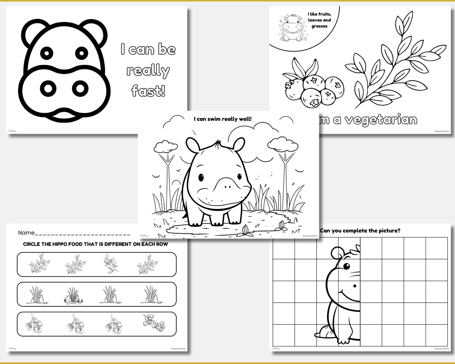 Pygmy Hippo Fun Facts Activity Pages Baby Pygmy Hippo Learn Hippos ...