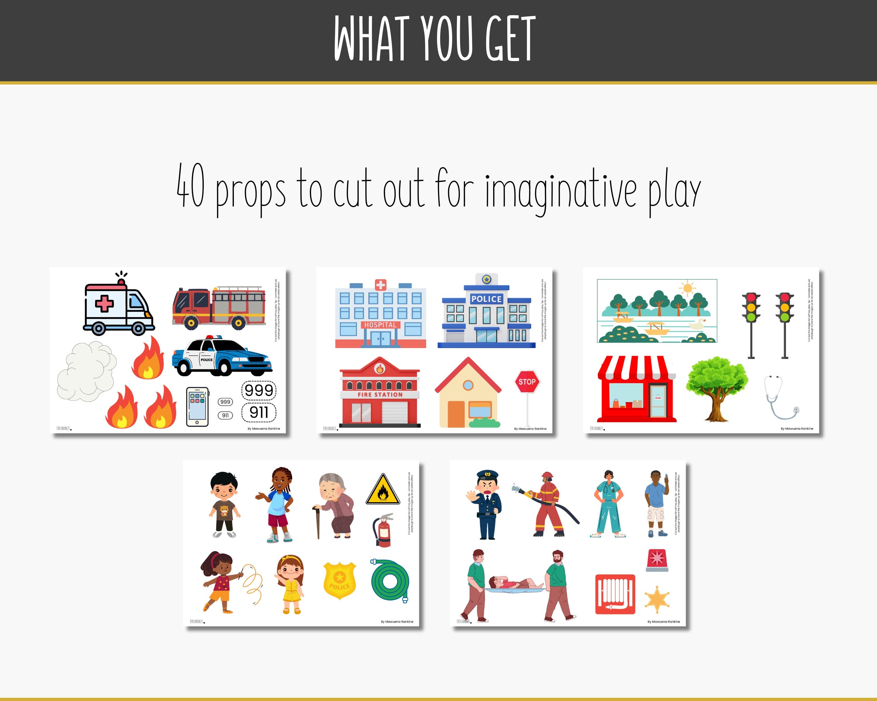 Emergency Services Tuff Tray Bundle With Fire Engine Posters ...