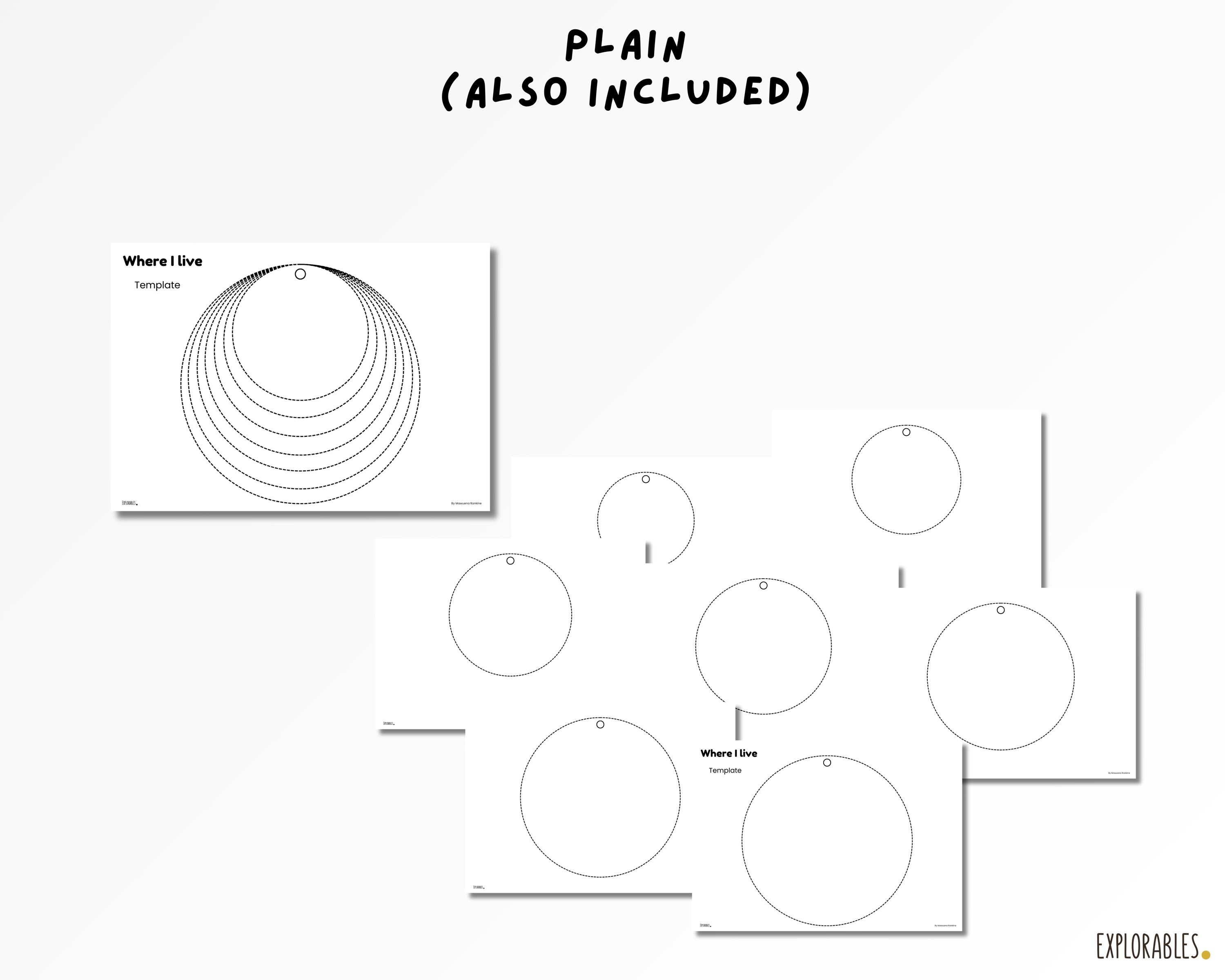 Where I Live Templates Circle Outlines Planet Continent Country State ...
