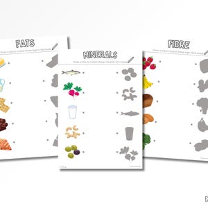 Nutrients Matching Activity Food Worksheets Fun Children Primary ...