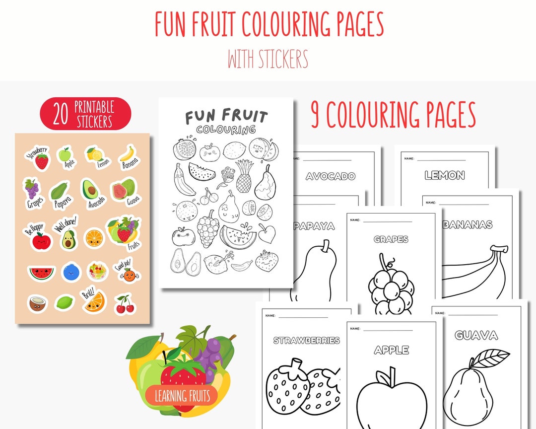 Food Colouring Pages With Stickers Printable Lessons Teacher Lessons ...