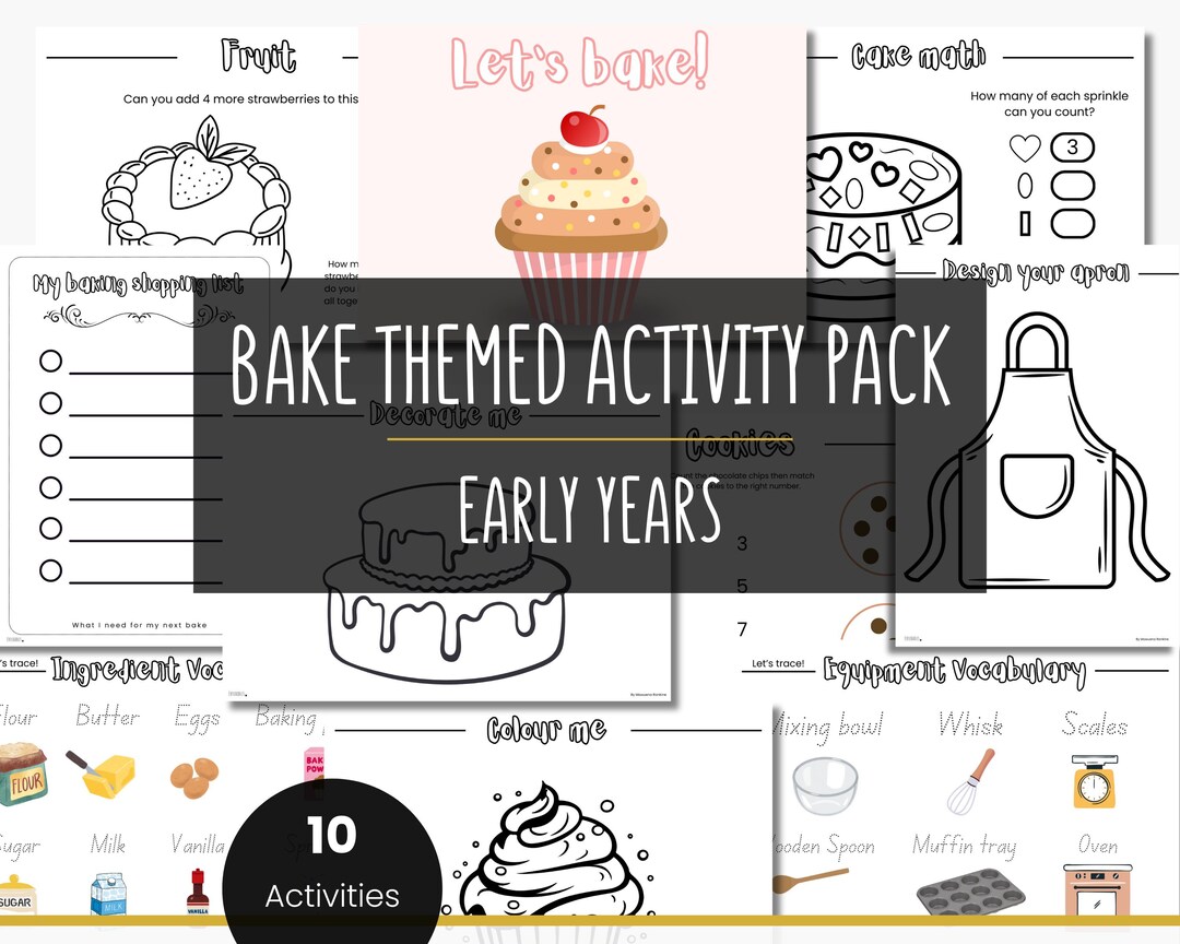 Bake Themed Activity Pack for Kids Printable Baking Activities ...