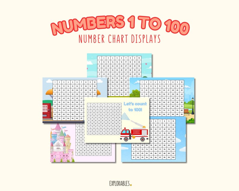 Number 1 to 100 Charts Displays Classroom Displays Wall Posters Skip ...