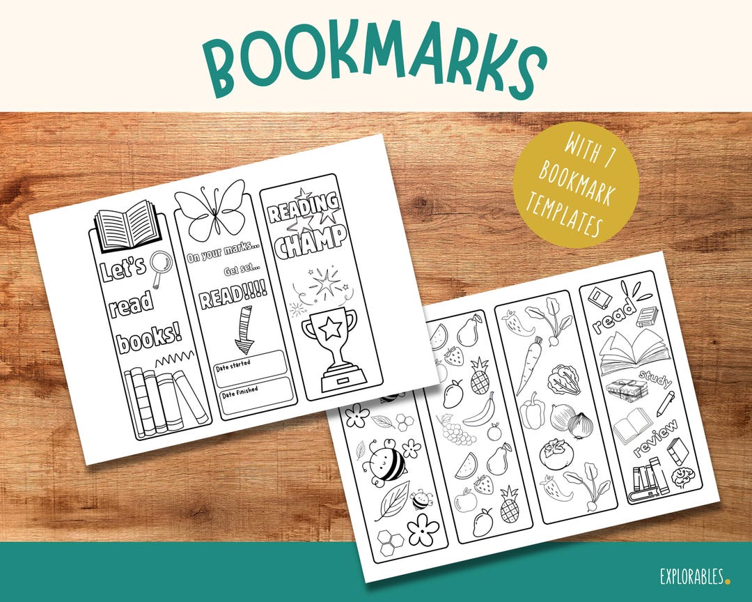 Bookmarks Colour in Pages World Book Day Book Mark Prizes Kids ...