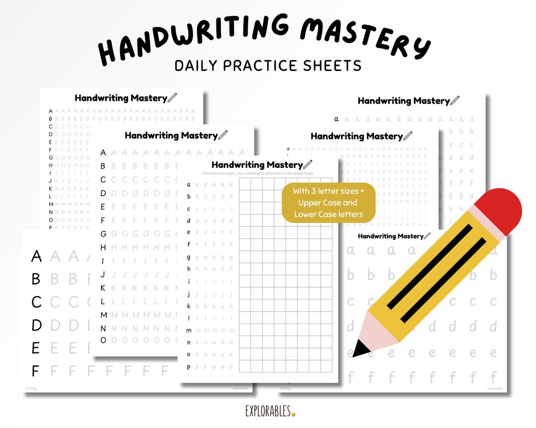Handwriting Mastery Handwriting Practice Sheets Improve Neat ...