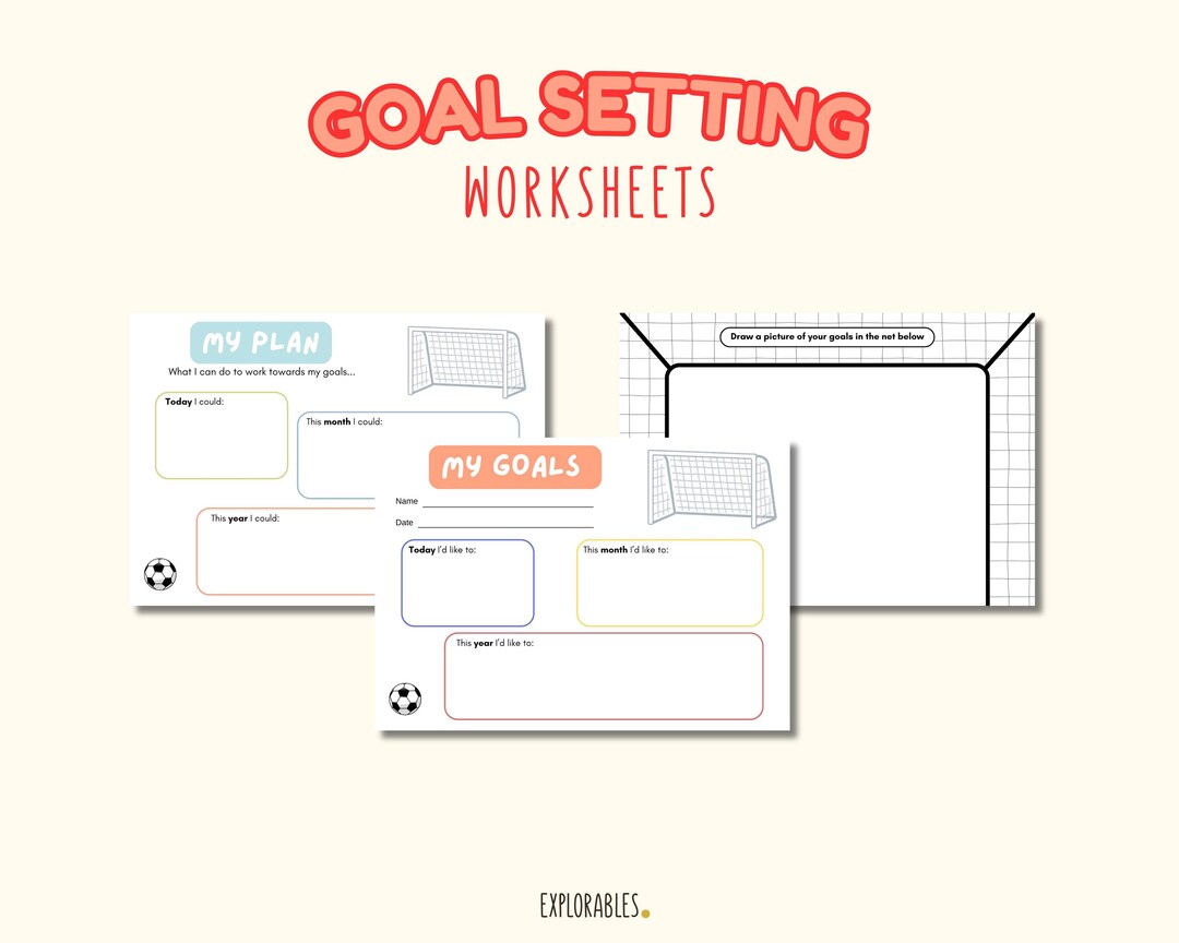 Goal Setting Worksheets for Kids Planning Goal Setting Practice Self ...