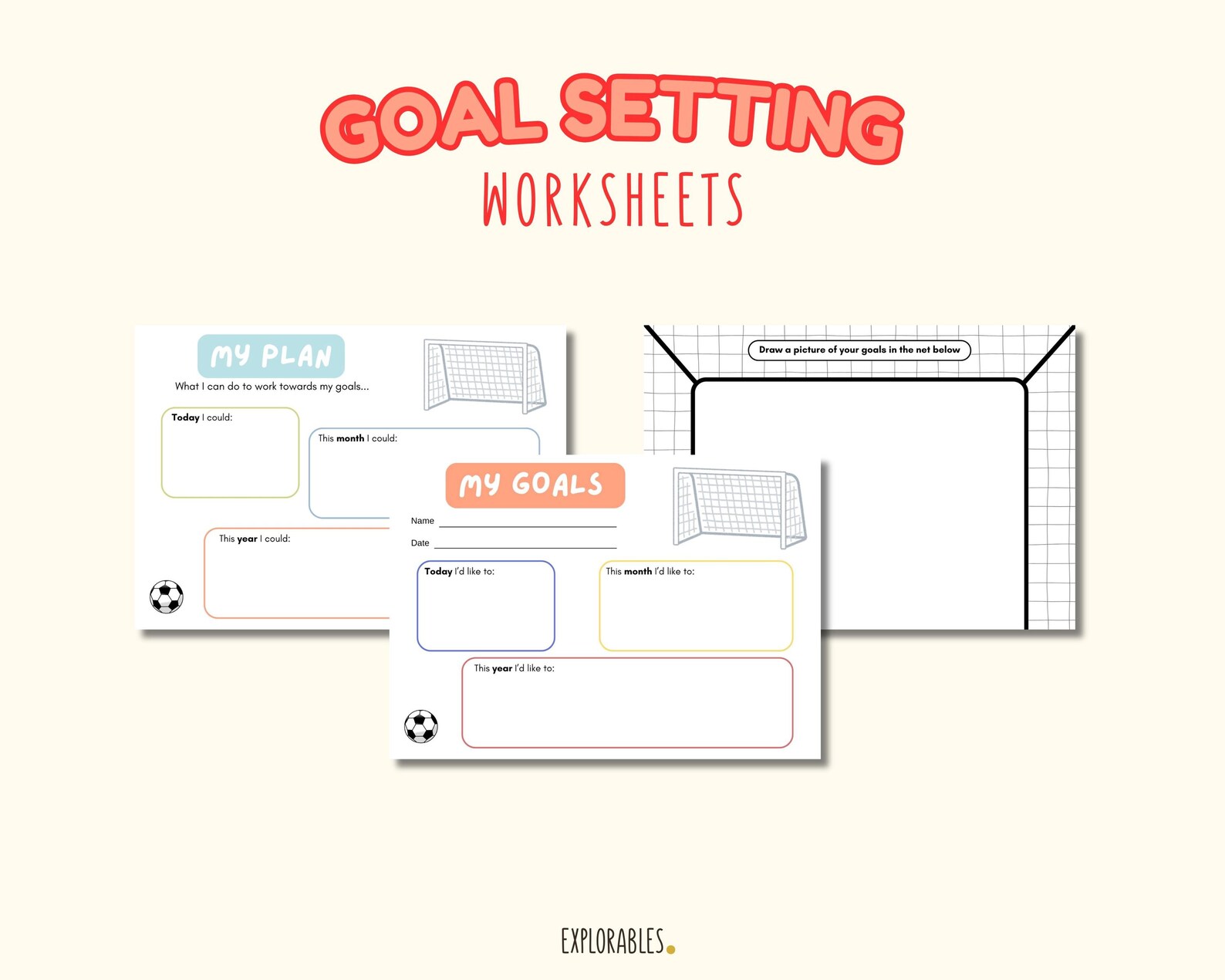 Goal Setting Worksheets for Kids Planning Goal Setting Practice Self ...