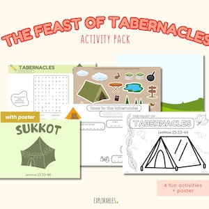 The Feast of Tabernacles Activity Pack Sukkot Worksheets for Kids ...