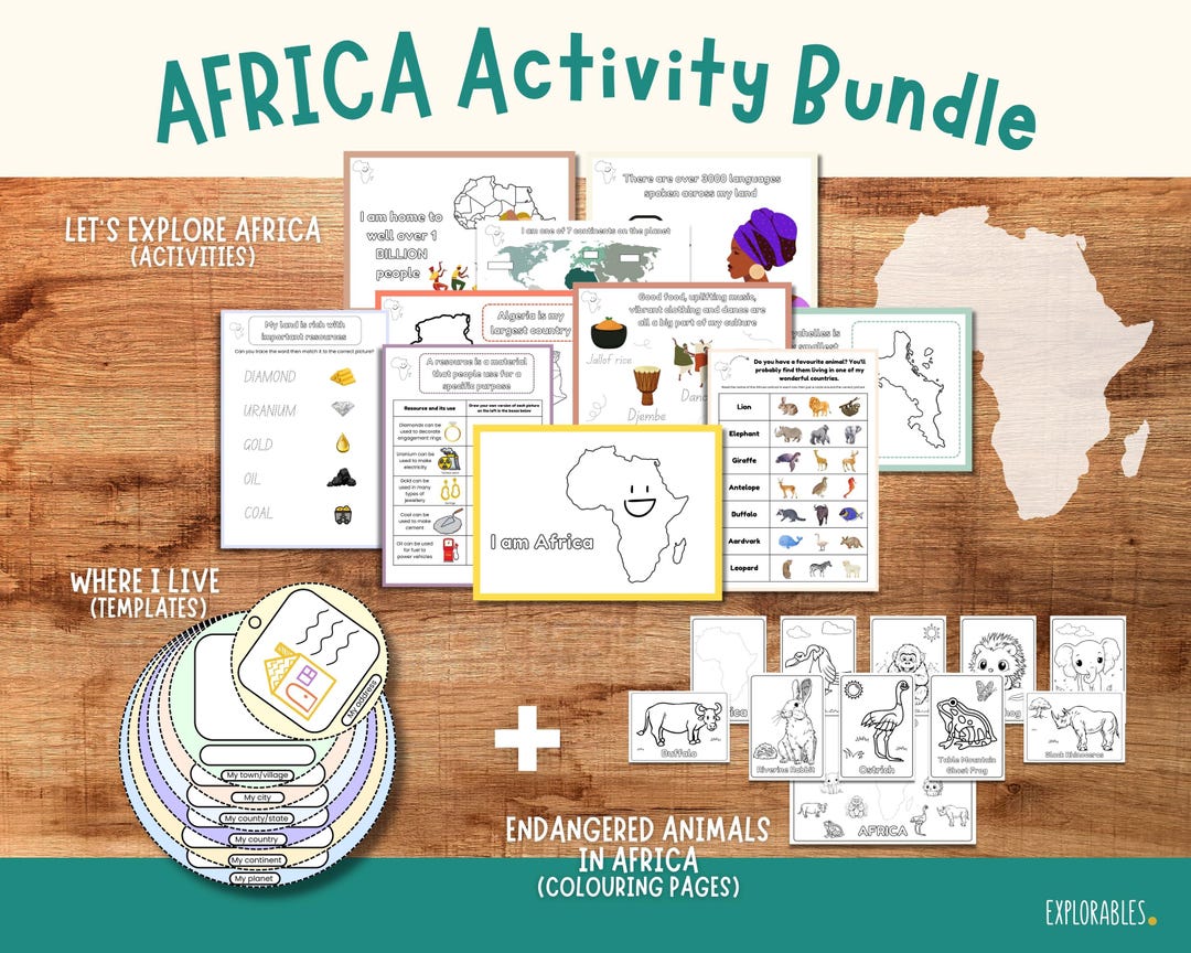 Africa Activity Bundle Worksheets About Africa Continents Endangered ...