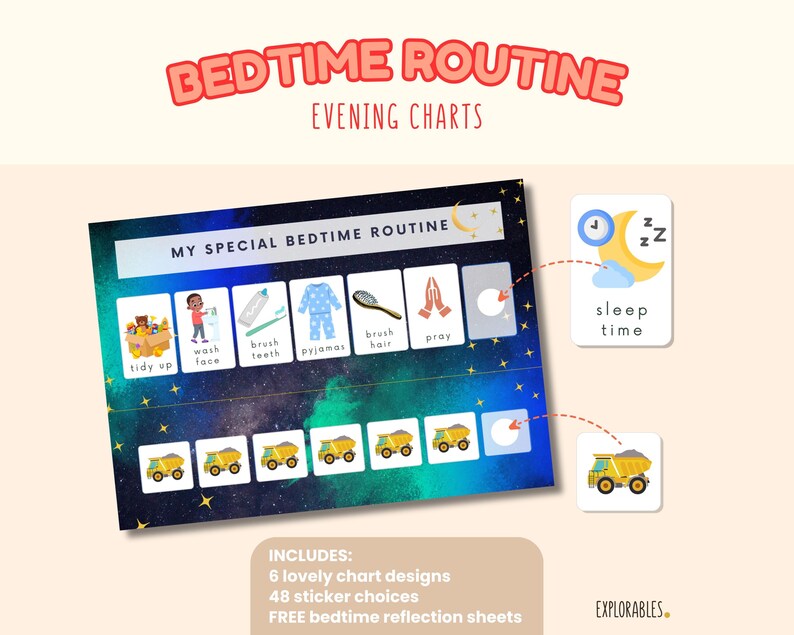 Bedtime Routine Evening Routine Toddler Bedtime Child Independent ...