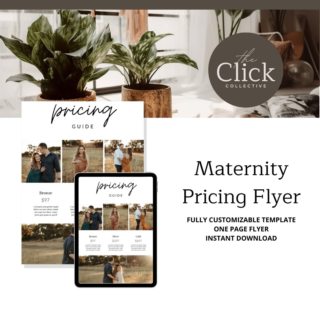 Maternity Pricing Flyer / INSTANT DOWNLOAD / Editable Canva Template ...