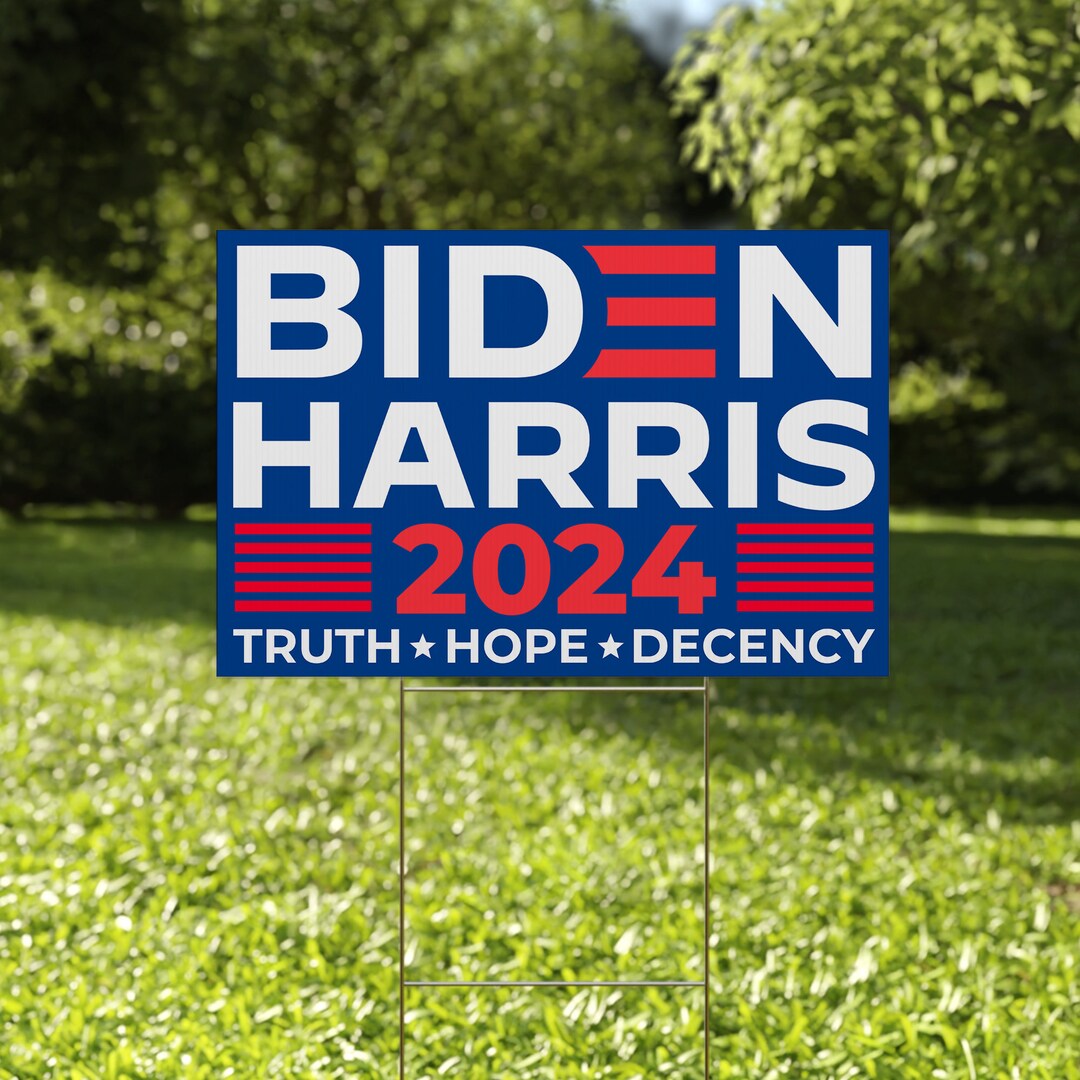 Biden Harris 2024 Yard Sign, Biden Harris for President 2024, Truth ...
