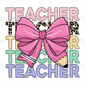 Pink Coquette Pencil Png, Back to School Png, Teacher Png, Teacher ...